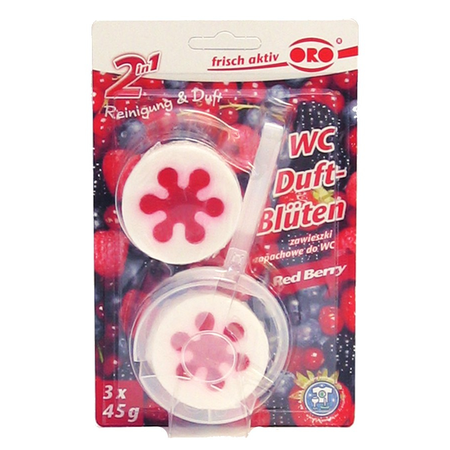 ORO®-fresh WC-Duftblüten 2 in 1, 1 Packung = 3 x 45 g, Red Berry online ...