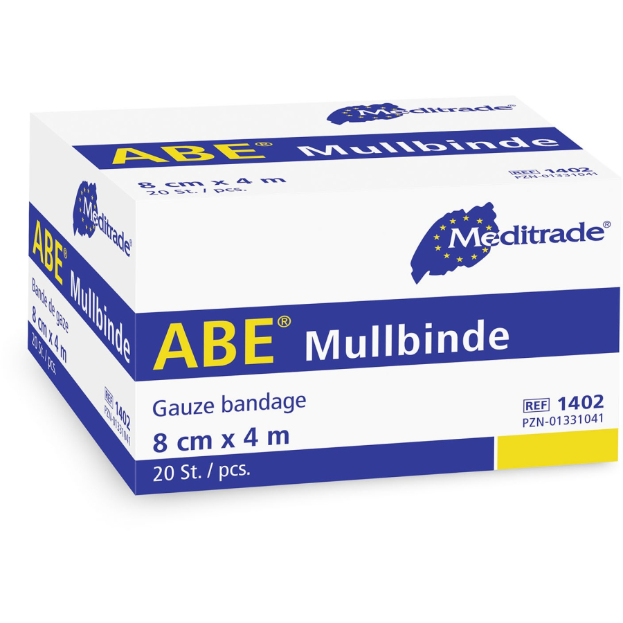 Meditrade ABE® Mullbinde, 1 Packung = 20 Stück, Größe: 10 cm x 4 m ...