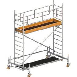 Layher Rollgerüst Uni Standard P2 Safety Plus mit Doppelgeländer 4,35m ...