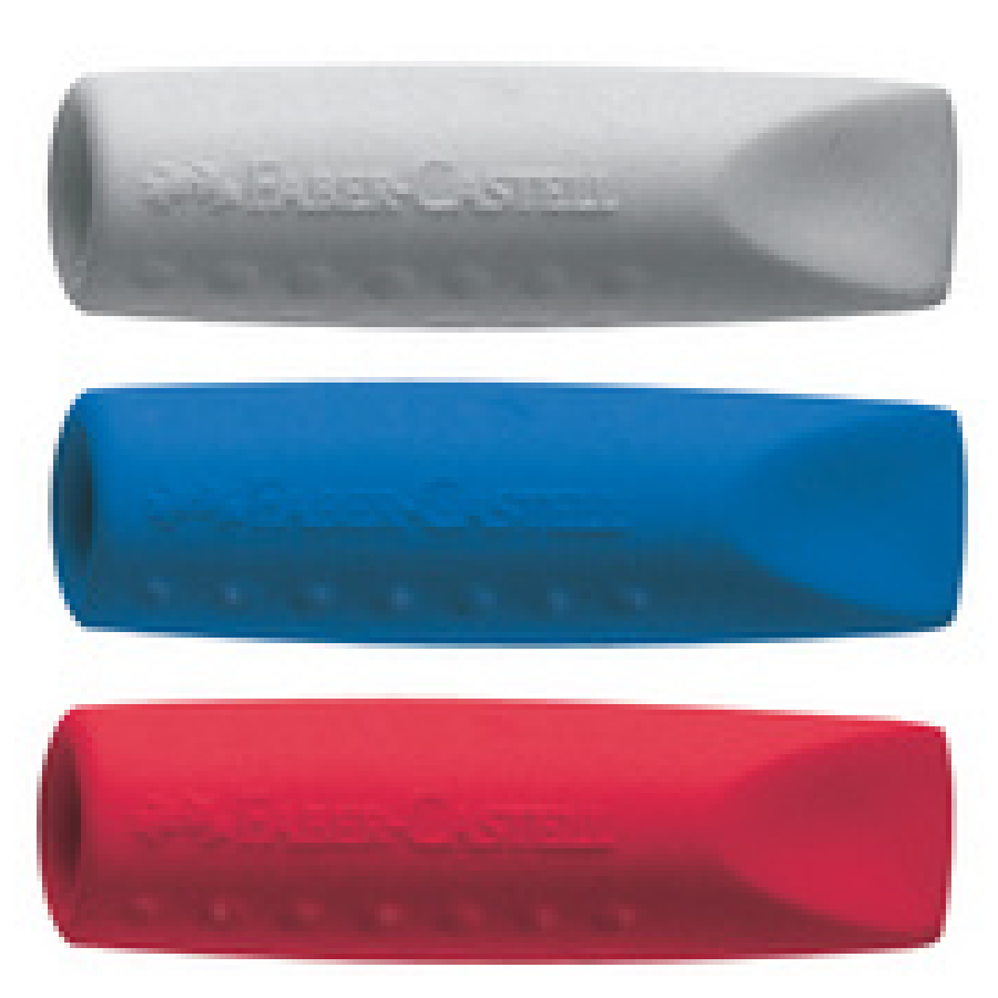 Faber-Castell GRIP ERASER CAP Radierer, 1 Packung = 2 Stück, farbig ...