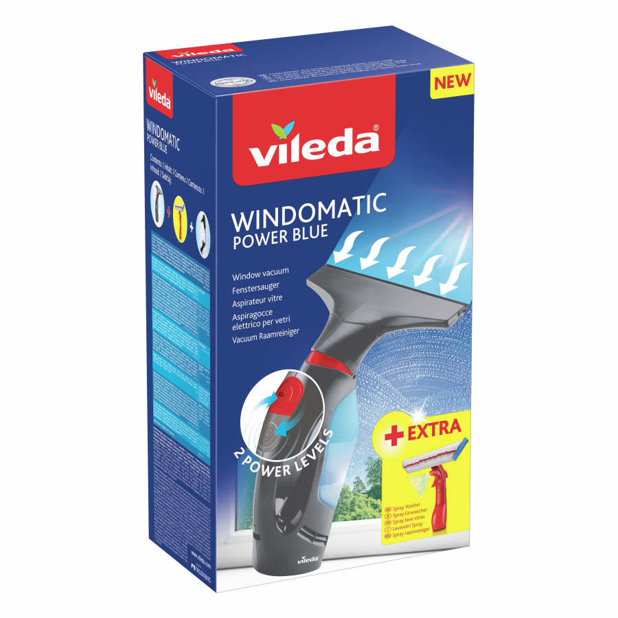Vileda Windomatic Power Blue Fenstersauger mit Spray-Einwascher , 1 ...