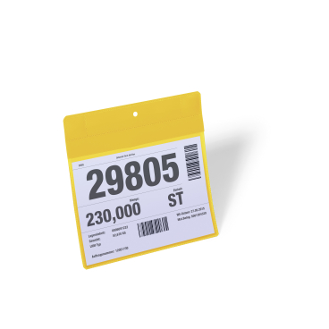 DURABLE Neodym-Magnettaschen, gelb 1 Packung = 10 Stück, Innenmaße: 210 ...