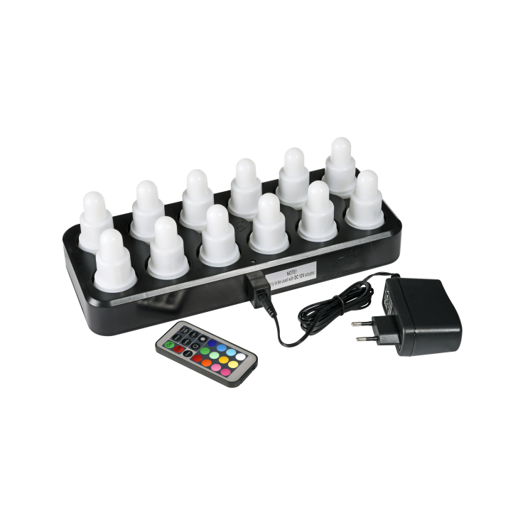 DUNI 12er LED Teelichter Set mit Ladestation, inkl. Fernbedienung 1 ...