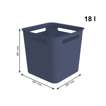 Rotho BRISEN Boxen mit Deckel 18 Liter, 2-teilig Farbe: iris dunkelblau ...