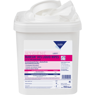 KLEEN PURGATIS BUDESIN DES Liquid Wipes Desinfektionstücher 1 Eimer ...