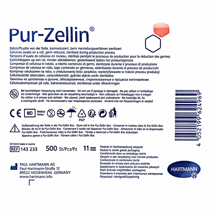 Pur-Zellin® Zellstofftupfer von der Rolle 4 x 5 cm, keimreduziert 1 ...