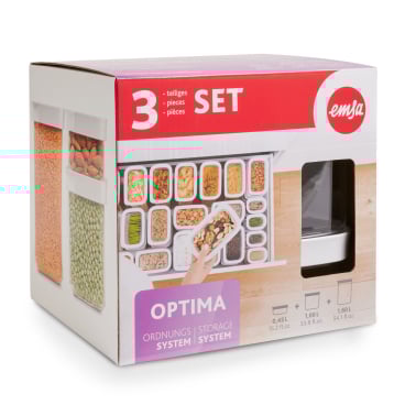 EMSA Optima Frischhaltedosen Set, 3-teilig 1 Set = 3 Frischhaltedosen ...