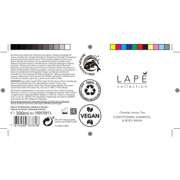 LAPE Collection Shampoo & Body Wash, Oriental Lemon Tea 5 Liter ...