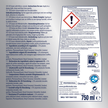 Cif Professional Scheuermilch, gegen Angebranntes 1 Karton = 8 Flaschen ...