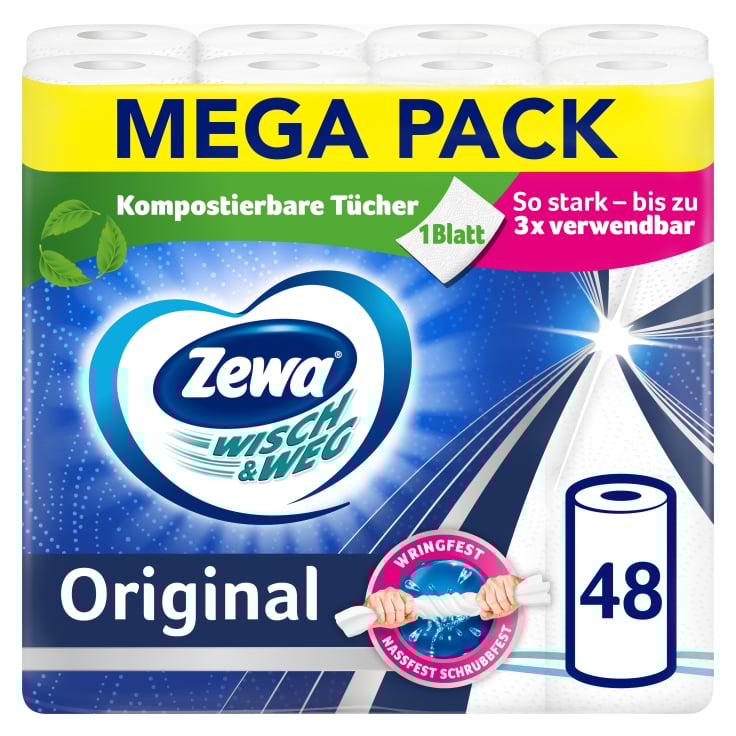 Zewa Wisch & Weg Küchenrolle Original Großpackung 1 Großpackung = 6 ...
