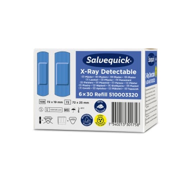 Cederroth Salvequick Blue X-Ray Detectable Pflaster 1 Box = 6 x 30 ...